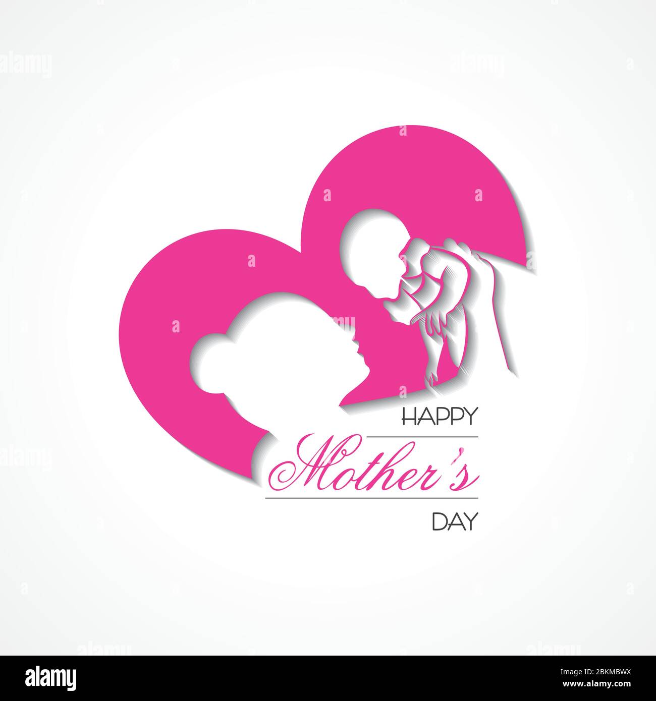 Illustration Of Happy Mother`s Day Greeting Banner Or Poster Best Mom